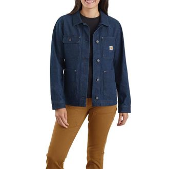 Carhartt Work in Progress Damen Jacke Relaxed Fit Denim Sherpa - Isolierte Denimjacke mit Sherpa - Futter, Basin, S