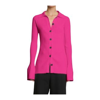 Proenza Schouler Femme, Pulls, Rose, Taille: 38 FR Cardigan Col Montant en Maille Côtelée