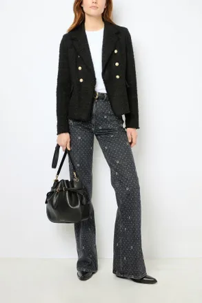 Gerard Darel Blazer crois&eacute; en tweed - MYLA - Noir