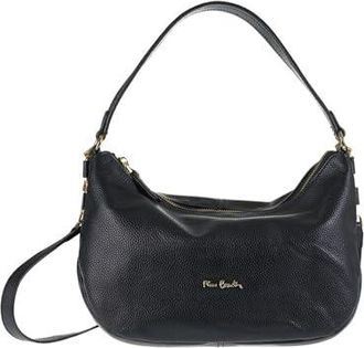 Pierre Cardin Sac &agrave; bandouli&egrave;re pour femme en cuir v&eacute;ritable Made in Italy 32,5 x 19 x 10 cm 55094, Noir, Taille unique
