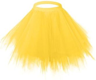 Generic Jupe Tulle Femme A Paillette Princesse Ann&eacute;e Sequin Rose Annee 80 Velours Jupon Blanc Robe Tutu Carnaval Noir Rouge sous Blanche Adulte Jupes Annees D