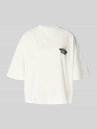 Karo Kauer Cropped Oversized T-Shirt mit Label-Print