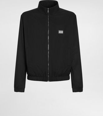 Dolce & Gabbana Jacke Aus Leichtem Nylon Mit Logoplakette - Mann M&auml;ntel Und Jacken Schwarz 54