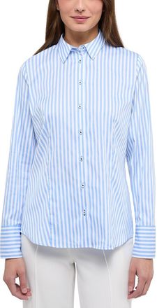 Eterna Female Hemdbluse gestreift Regular FIT 44_D_1/1, 1/1, hellblau