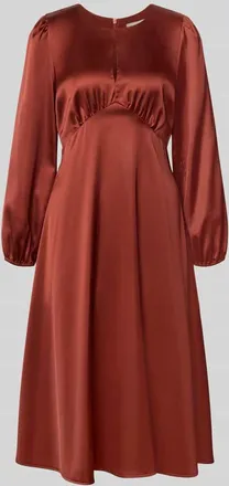 Christian Berg Midikleid aus Satin mit Schl&uuml;ssellochausschnitt