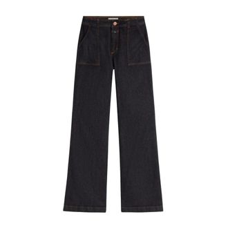 Closed Dunkelblaue Schlaghose mit hohem Bund - - Jeans - Damen - Grau - W27