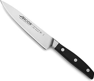 Arcos Chefmesser Geschmiedet Edelstahl - Professionelles Küchenmesser zum Kochen, Ergonomischer Griff aus Polyoxymethylen, Klinge 150 mm - Schwarz, Serie Ma