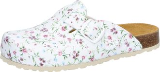 Lico Damen Bioline Clog Print Pantoletten, Weiss/Bunt, 41 EU
