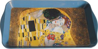 Gustav Klimt Tablett aus Metall, Rechteckig, Silver, Dekorative Gestaltung, Klassisch, ca. 31,5x2x2 cm