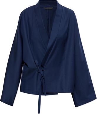 Kenzo Femme, Blouses et Chemises, Bleu, Taille: 42 FR Kimono en laine