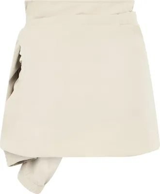 Balenciaga Womens Short Skirt With Side Knot Beige Polyester