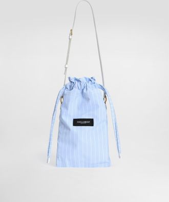 Dolce & Gabbana Essenza Bag In Striped Poplin - Frau Schulter- Und Umh&auml;ngetaschen Azure Onesize