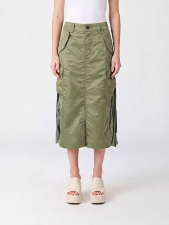 sacai Jupe midi cargo pliss&eacute;e en nylon technique avec poches &agrave; rabat