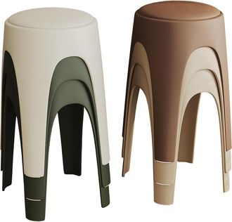 Generic 18.9Zoll stapelbare St&uuml;hle mit gepolsterten Sitzen, Runde Nesting Plastik f&uuml;r Flexible Klassenzimmer, Familie Versammlung, Langlebige R&uuml;ckenlose, Bunt