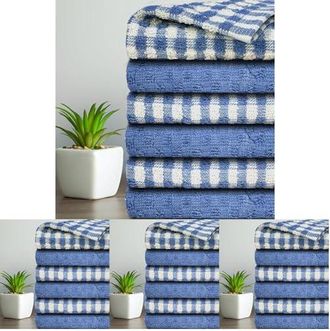 Casabella 6 St&uuml;ck Frottee Baumwolle K&uuml;che Geschirrt&uuml;cher Weiche K&uuml;che Geschirrt&uuml;cher Set, Hochsaugf&auml;higes Geschirrtuch & Barhandtuch Unschlagbarer Preis (6 St&uuml;c