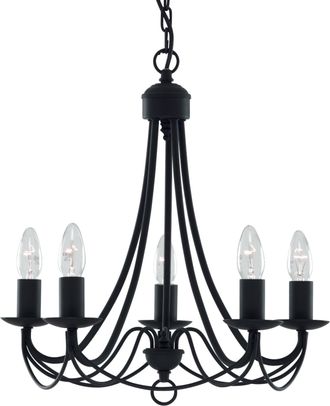 Searchlight Maypole - 5 Light Multi Arm Deckenanhänger Schwarz, E14