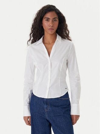 Tommy Jeans Hemd Baby DW0DW22604 Wei&szlig; Slim Fit