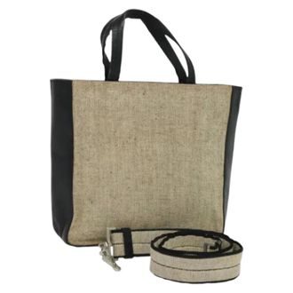 Prada Pre-owned Toile sacs-prada - Femme - Pre-owned - Beige - Taille: ONE Size