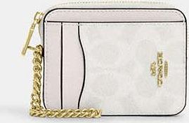 Coach Kartenetui mit charakteristischem Canvas und Rei&szlig;verschluss