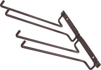 NUOBESTY Eisen Weinregal Wandmontage Doppelreihe Aufh&auml;ngbarer Weinglashalter f&uuml;r Stielgl&auml;ser Bronzefarbenes Goblet Rack Stabiler Rahmen f&uuml;r K&uuml;che Bar Party Ele