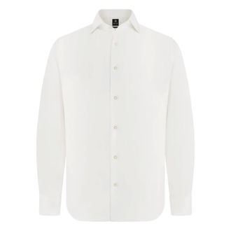 Boggi Milano Homme, Chemises, Blanc, Taille: 5XL Chemise en lin coupe droite
