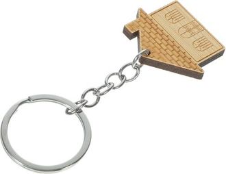 IFUNDOM Lot de 5 Porte-Cl&eacute;s en Bois Forme Maison D&eacute;cor de Cl&eacute; Cr&eacute;atif Pendentif Suspendu Accessoires Cl&eacute;s pour Pr&eacute;sents et D&eacute;coration Porte-Cl&eacute;s Bois pour Gar