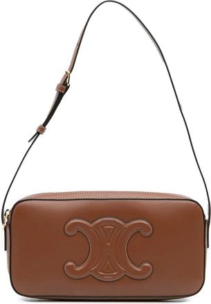 Celine Hobo Bags - Mini Calfskin Cuir Triomphe Camera Shoulder Bag - Gr. unisize - in Braun - für Damen