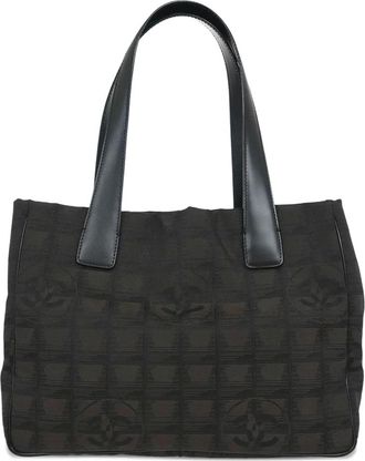 Chanel 2005 Travel Line Jacquard-Tote Bag - Braun