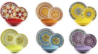 Excelsa ETNO Chic Tafelservice, Porzellan, mehrfarbig, 21 Stück