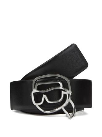 Karl Lagerfeld ceinture en cuir à design réversible - Noir