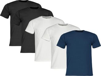 Fruit Of The Loom Heavy Cotton Tee Shirt 5er-Pack Herren, 2X Black + 2X White + 1x Navy, 3XL