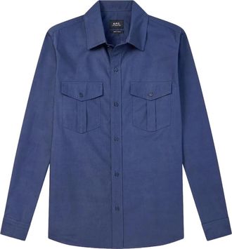 A.P.C. A.p.c., Homme, Vestes, Bleu, Taille: M Warren Shirt