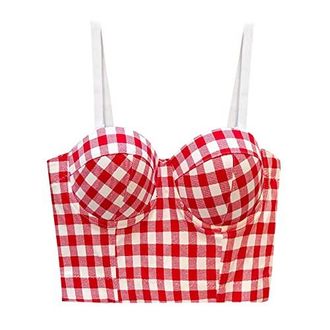 Generic Weisen Top Fashion Design Sense Gilet corset ext&eacute;rieur Haut de plage, rouge, S