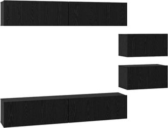 vidaXL Vidaxl - TV-Schrank-Set 6 pcs Schwarze Eiche 80 x 30 x 30,5 cm s