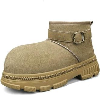 Generic NYSBH Bottes de neige &eacute;paisses et chaudes en peluche pour homme - Antid&eacute;rapantes - En coton - Rembourr&eacute;es - Chaussures dext&eacute;rieur d&eacute;contract&eacute;es, kaki,