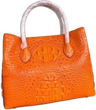 Generic Sac cabas pour femme en cuir de crocodile v&eacute;ritable, bleu ciel, Corful. Sac &agrave; main bandouli&egrave;re simple en cuir dalligator v&eacute;ritable