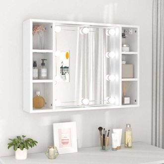 vidaXL Spiegelschrank mit led Wei&szlig; 76x15x55 cm - Vidaxl