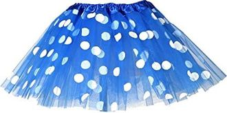 Generic Jupe en dentelle rouge - Jupe princesse offset en maille &agrave; trois couches - Demi-jupe en maille - Jupe adulte extensible, bleu, taille unique