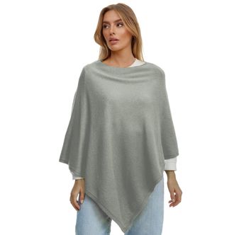 Glamexx24 Damen Strick Poncho Unifarbe Cape Feinstrick XXL Pullover Umh&auml;ngetuch Eleganz Stil und Komfort f&uuml;r Fr&uuml;hling und Herbst Made in Italy