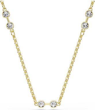 Swarovski Remix Halskette, Rundschliff, Wei&szlig;, Goldlegierungsschicht