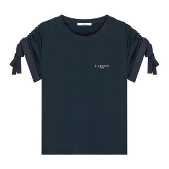 Givenchy Cotton Ribbon T-shirt - - Tops - Damen - Blau - L