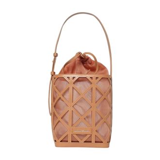 Emporio Armani Bucket Bag aus Kunstleder und Mesh - - Bags - Damen - Rosa - ONE SIZE
