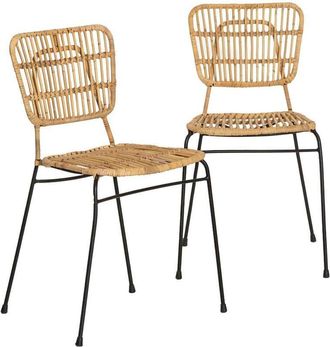 Made In Meubles Made In Meubles - Chaise en rotin et en métal Sélina (lot de 2)