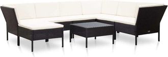 vidaXL Vidaxl - Salon de jardin 8 pcs avec coussins r&eacute;sine tress&eacute;e noir