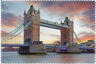 Generic 4Er Platzset Historische Alte Tower Bridge London Platzsets Weich Platzset 4Er Set, Für Hotels, Haushalt, Küche, 30x45cm