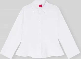 HUGO BOSS Slim Fit Bluse aus reiner Baumwolle mit Sch&ouml;&szlig;chen Modell EMBRELLA