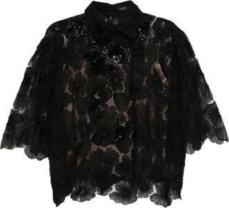 Biyan blouse à ornements de perles - Noir