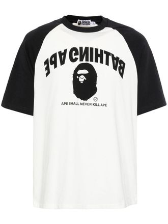 A Bathing Ape t-shirt à manches raglan - Blanc