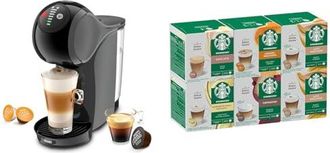 Nescafé Dolce Gusto NESCAFÉ Dolce Gusto Genio S automatische Kaffeemaschine in Anthrazit, Starter-Kit inklusive 6 Packungen STARBUCKS by NESCAFÉ Dolce Gusto Kaffeekapseln