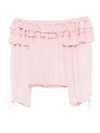 Cynthia Rowley blouse &agrave; volants - Rose